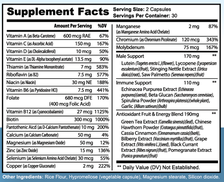 Men's Multivitamin Capsule for Vitality
