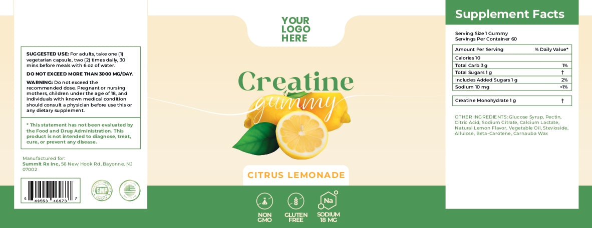 Creatine Gummy (Citrus Lemonade) - Creatine Monohydrate