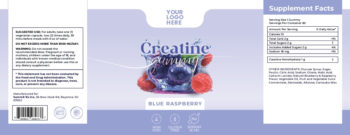 Creatine Gummy (Blue Raspberry) - Creatine Monohydrate